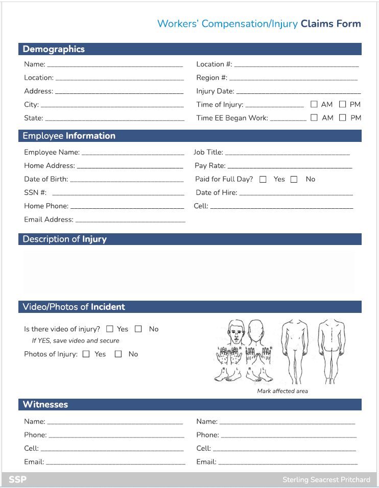 Worker's Compensation/Injury Claims Form – Atticus Franchise Group